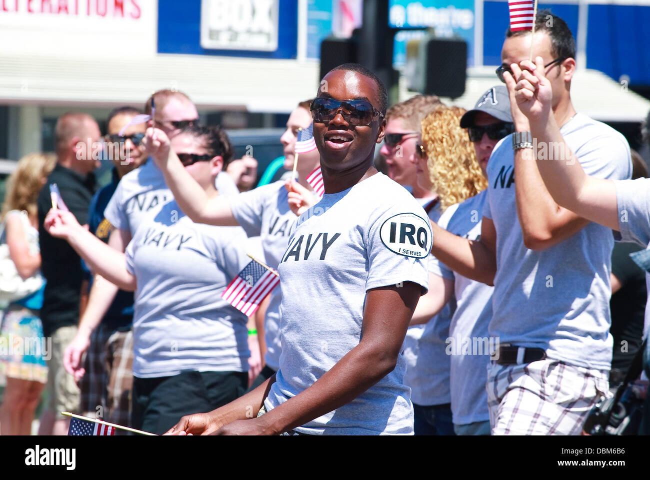 Active duty servicemen marched openly during the parade, a first for ...