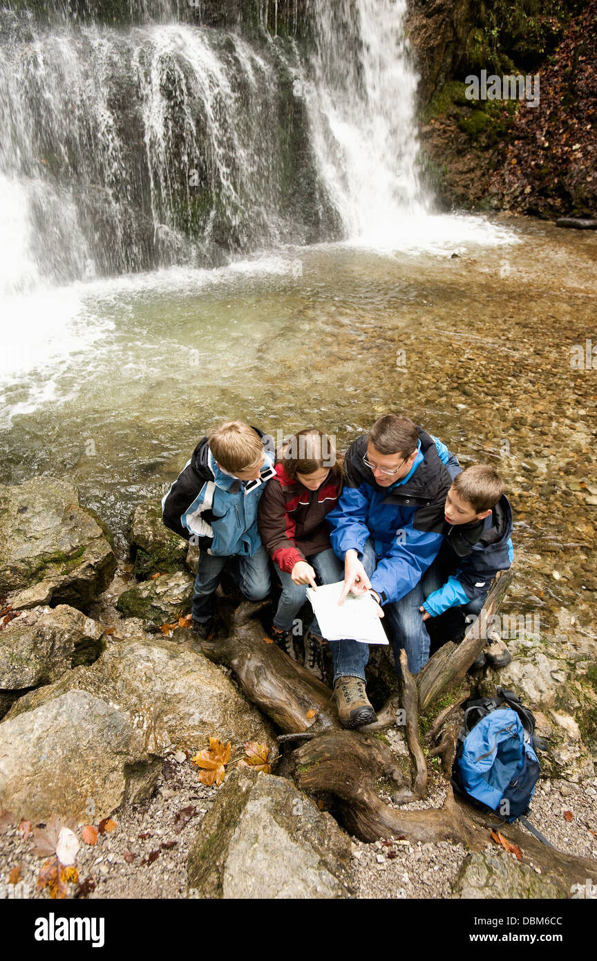 Family Looking At Map, Bavaria, Germany, Europe Stock Photo - Alamy