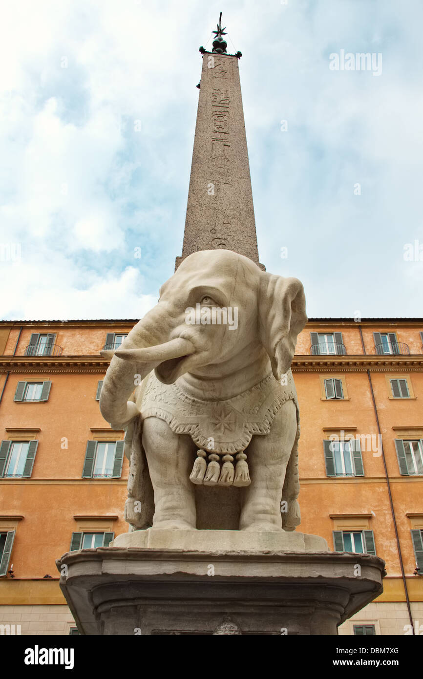 Pulcino della Minerva, Elephant and Obelisk statue by Bernini in front ...