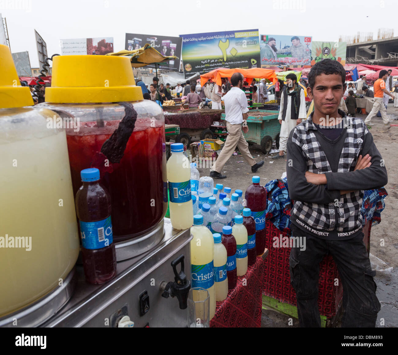 young man selling cold drinks bazaar, Kabul, Afghanistan Stock Photo ...