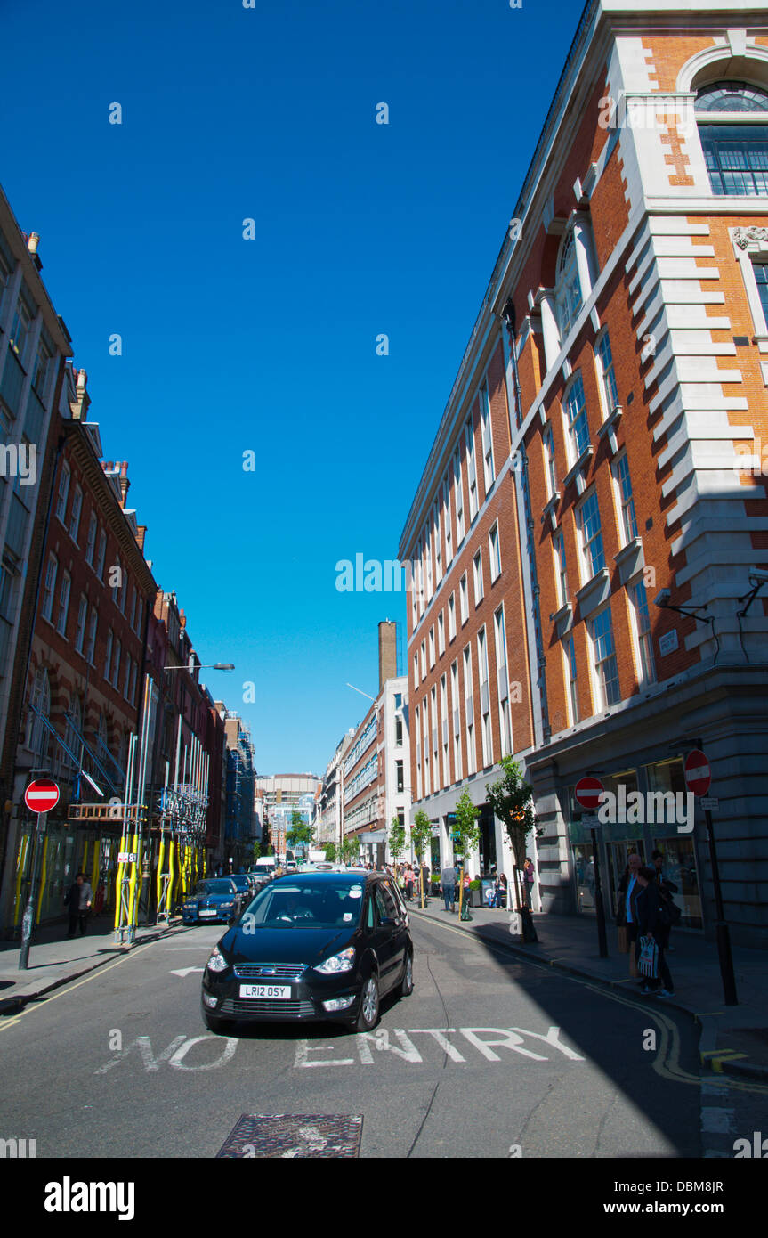 One way Eastcastle Street in Fitzrovia district central London England ...