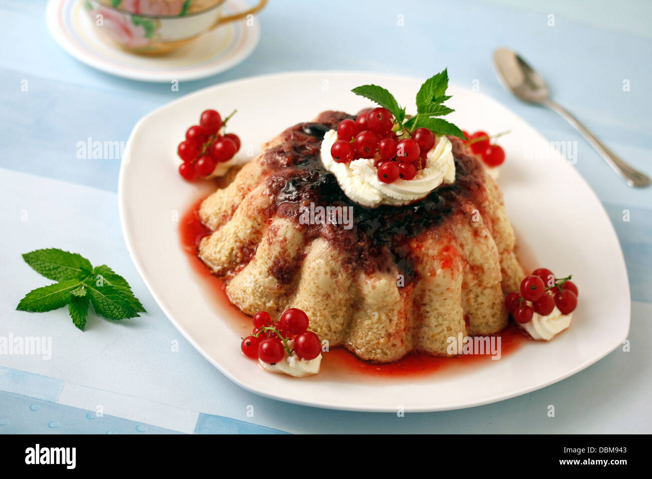 Red currants flan. Recipe available Stock Photo - Alamy