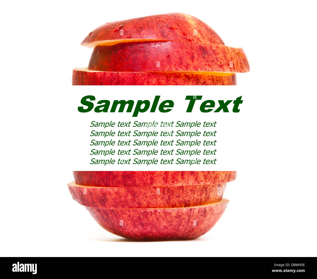 The sliced apple isolated on white background Stock Photo - Alamy