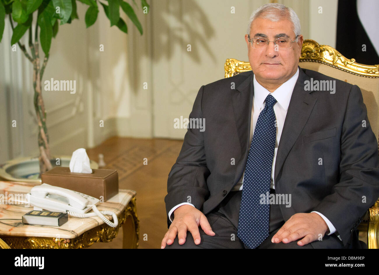 Cairo, Egypt. 01st Aug, 2013. Interim President of Egypt Adly Mansour ...