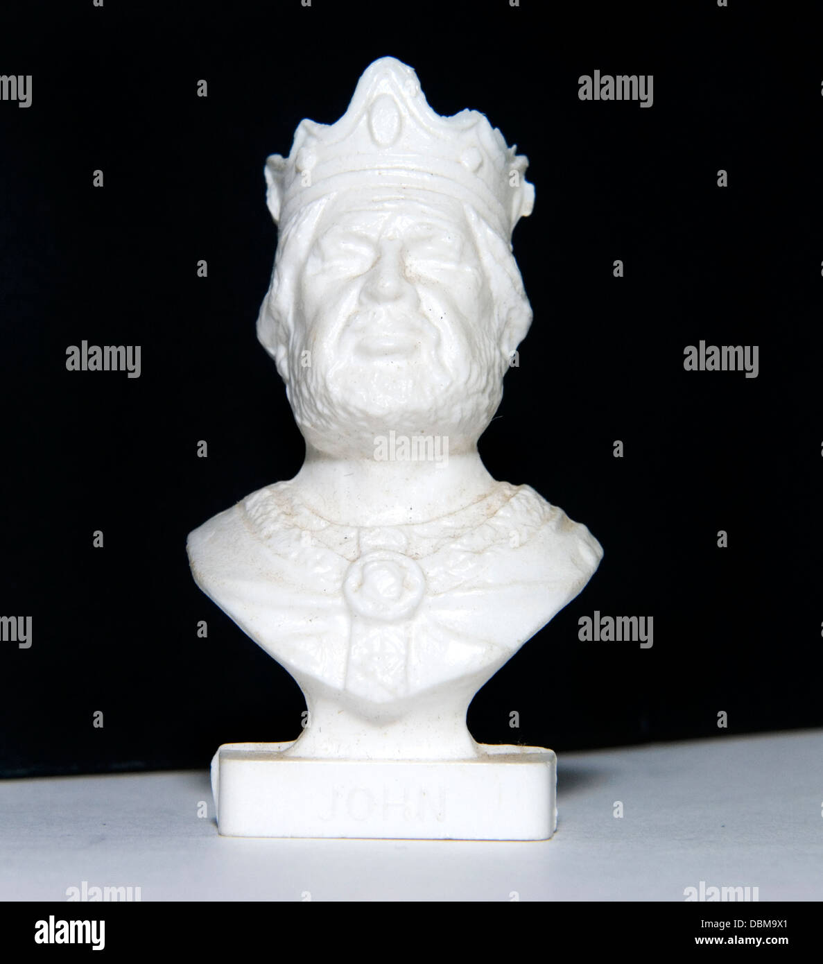 Plastic bust of King John figure from the Kings and Queens collection ...