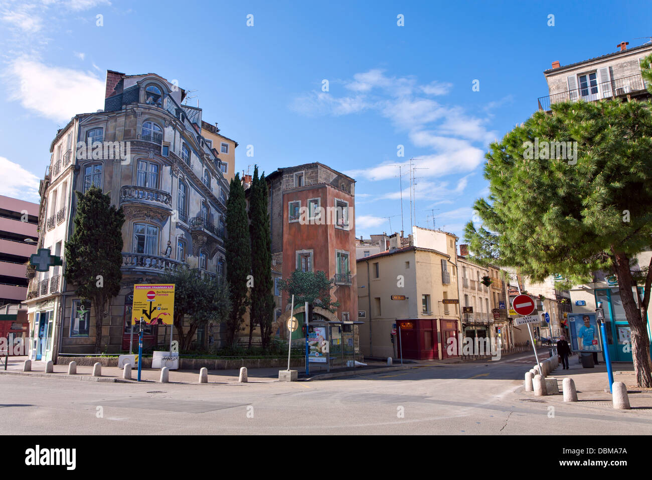Painted house in Montpellier, France Stock Photo - Alamy