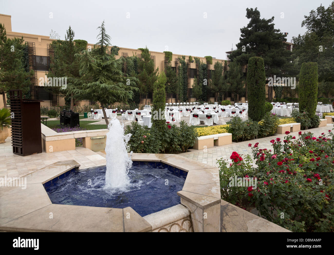courtyard of the Kabul Serena Hotel in Kabul, Afghanistan Stock Photo ...