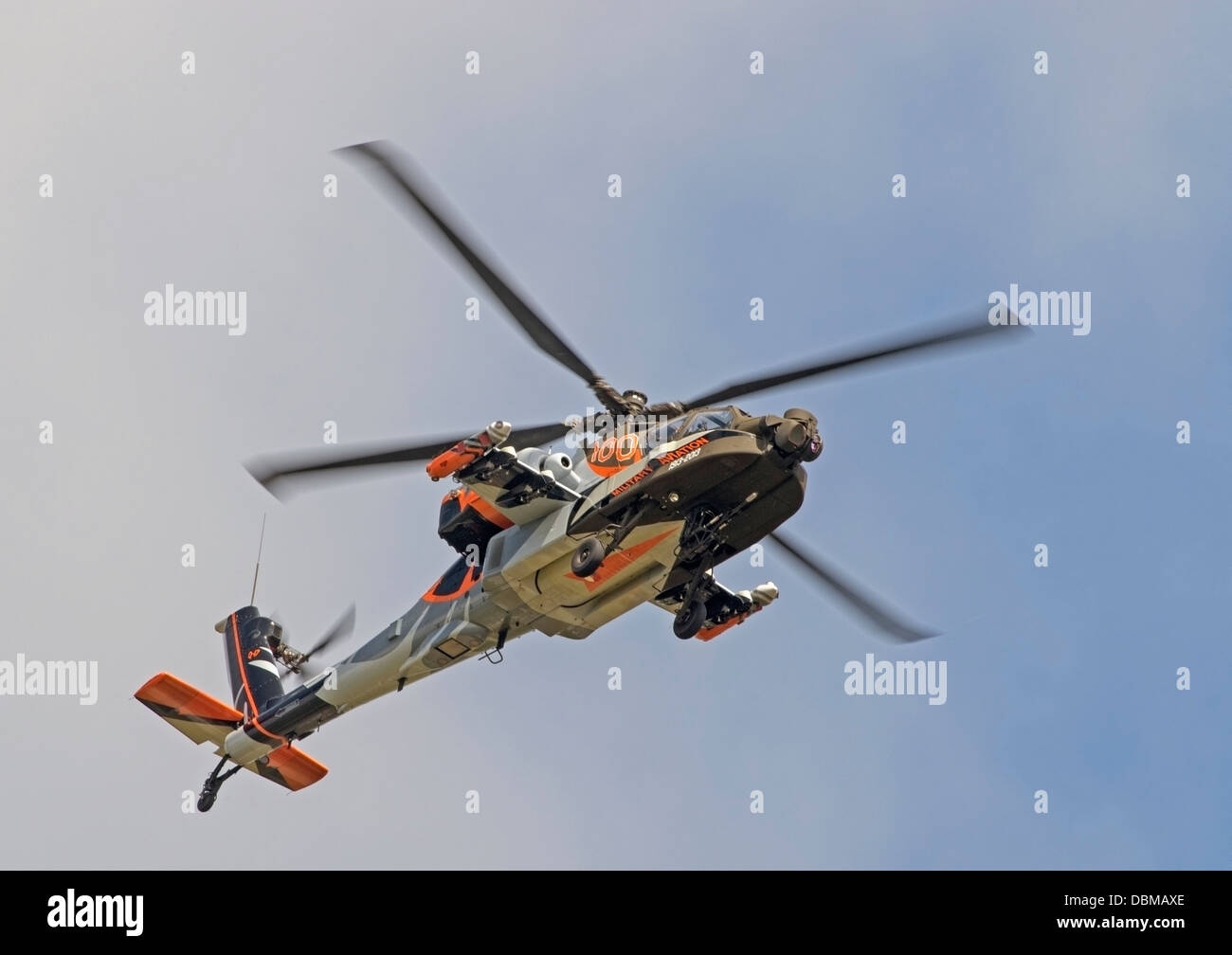 Dutch Air Force Apache display helicopter flying during RNAS Culdrose ...