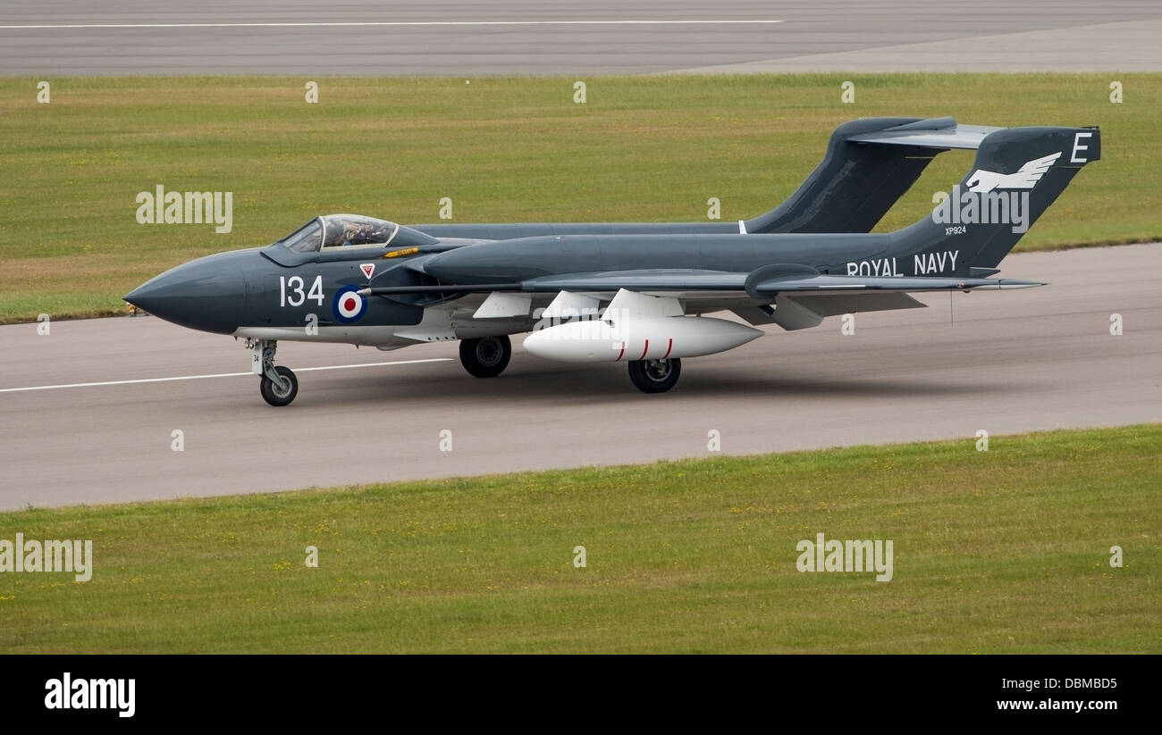 Sea Vixen in 899 squadron colours lands at RNAS Culdrose prior to ...