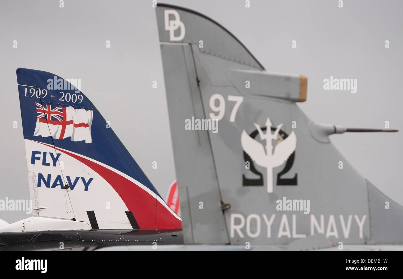 Royal Navy Sea Harrier tail fins, part of a static display (c) Bob ...