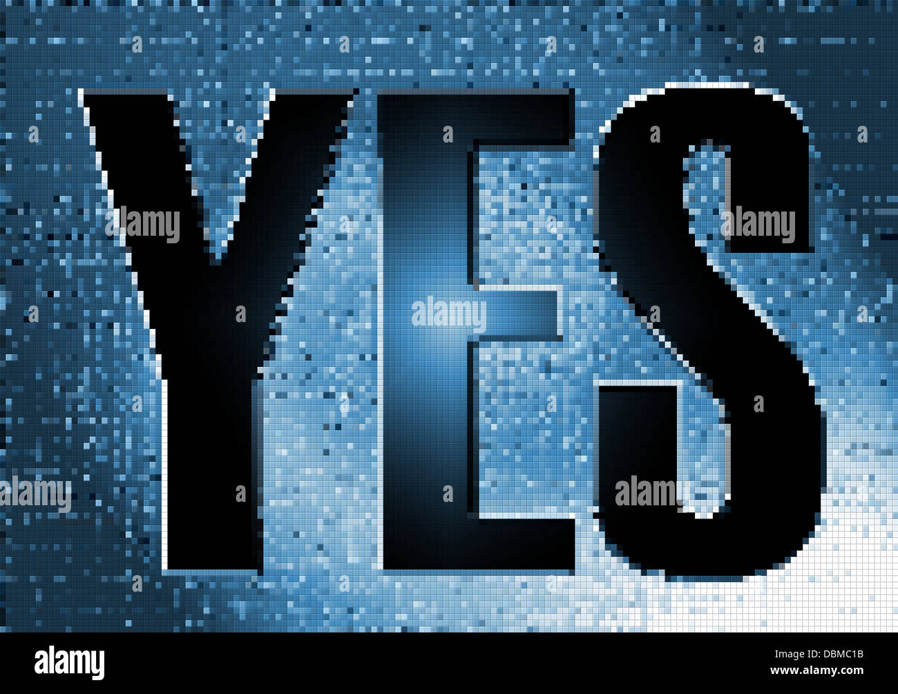 Yes pixel text Stock Photo - Alamy