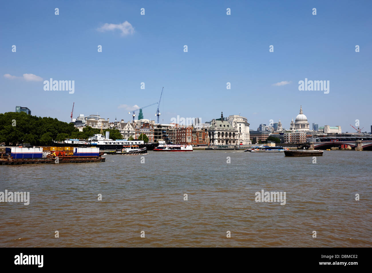 view of north bank of the river thames London England UK Stock Photo ...
