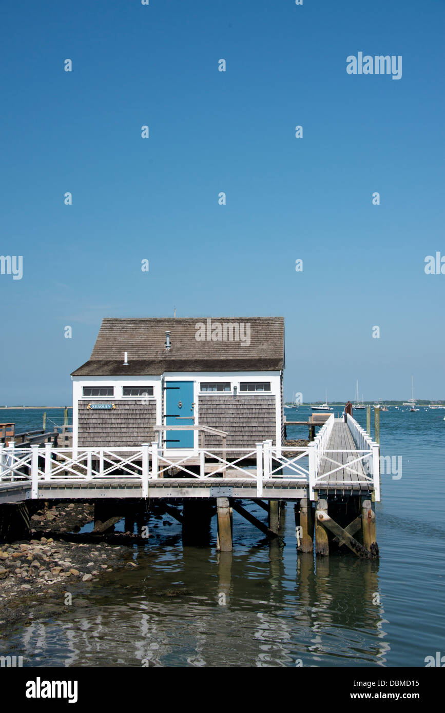 Massachusetts, Nantucket, Straight Wharf. Typical Historic wooden ...