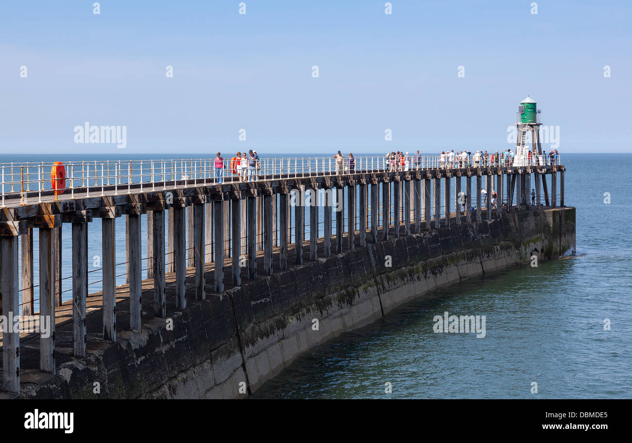Pier Breakwater at Whitby Harbor Entrance Stock Photo - Alamy