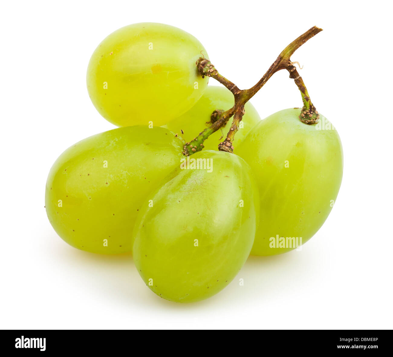 white grapes cluster small on white background Stock Photo - Alamy