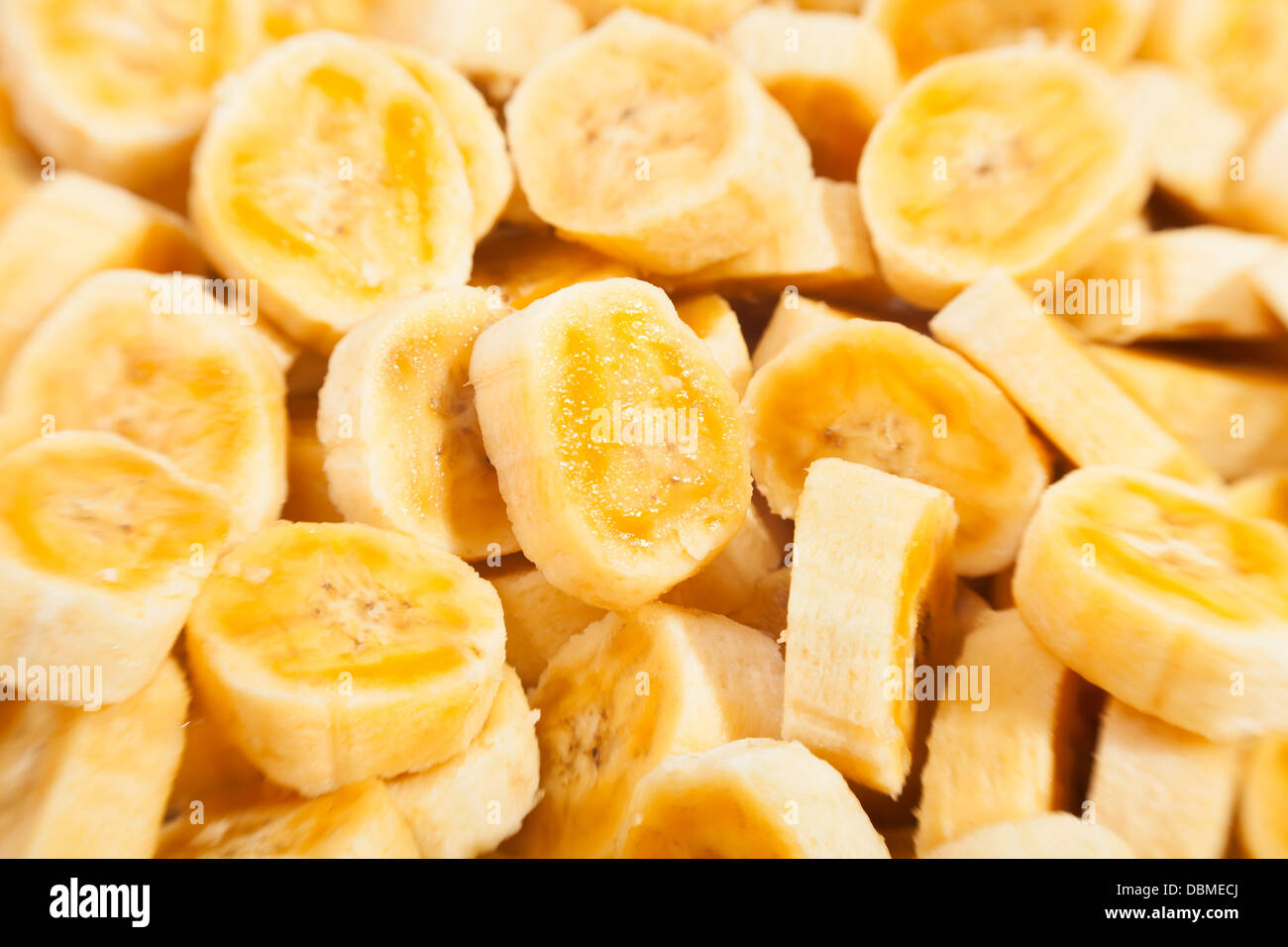 banana cut chunks macro closeup Stock Photo - Alamy