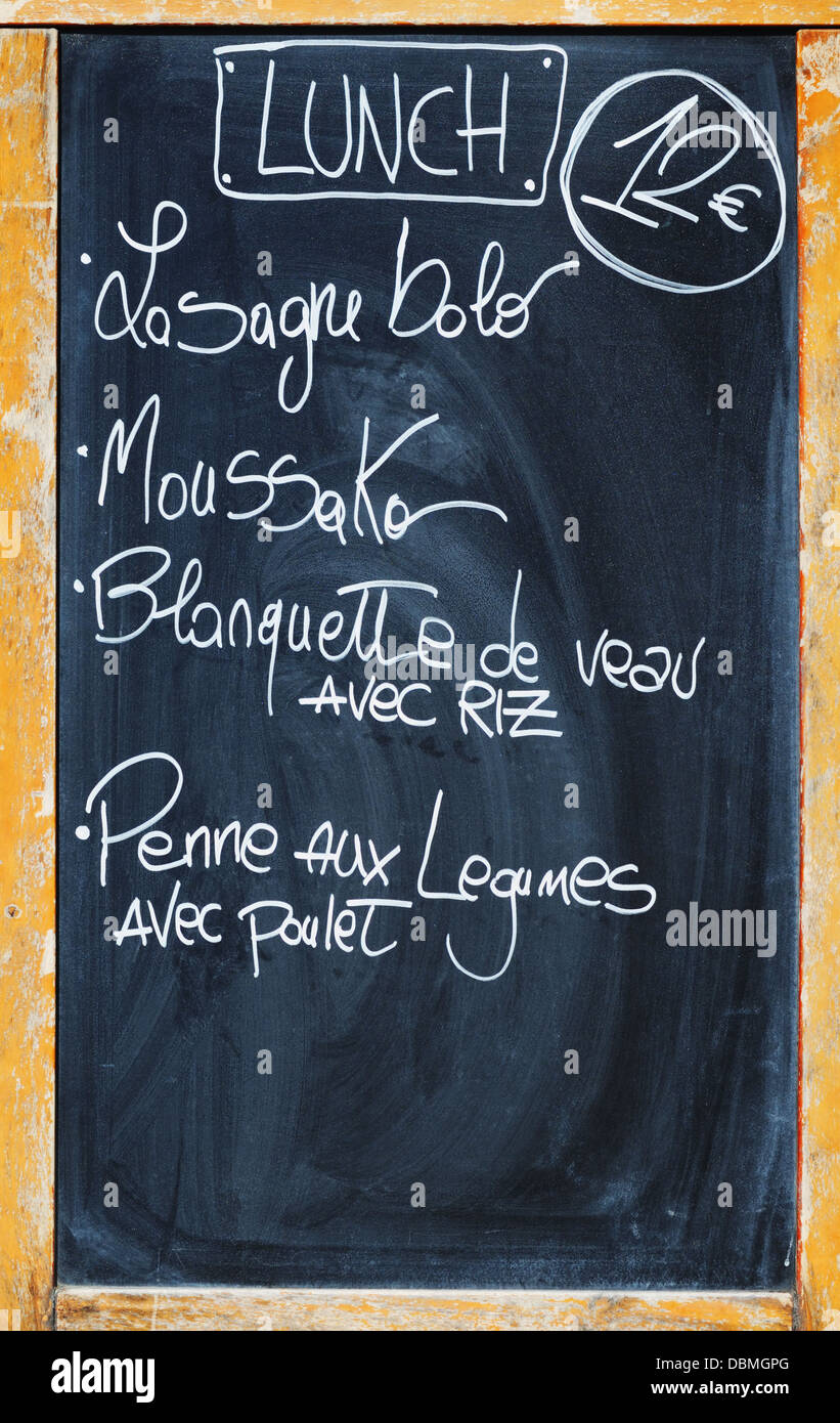 Example of typical European outdoors menu which can be seen in any EU ...