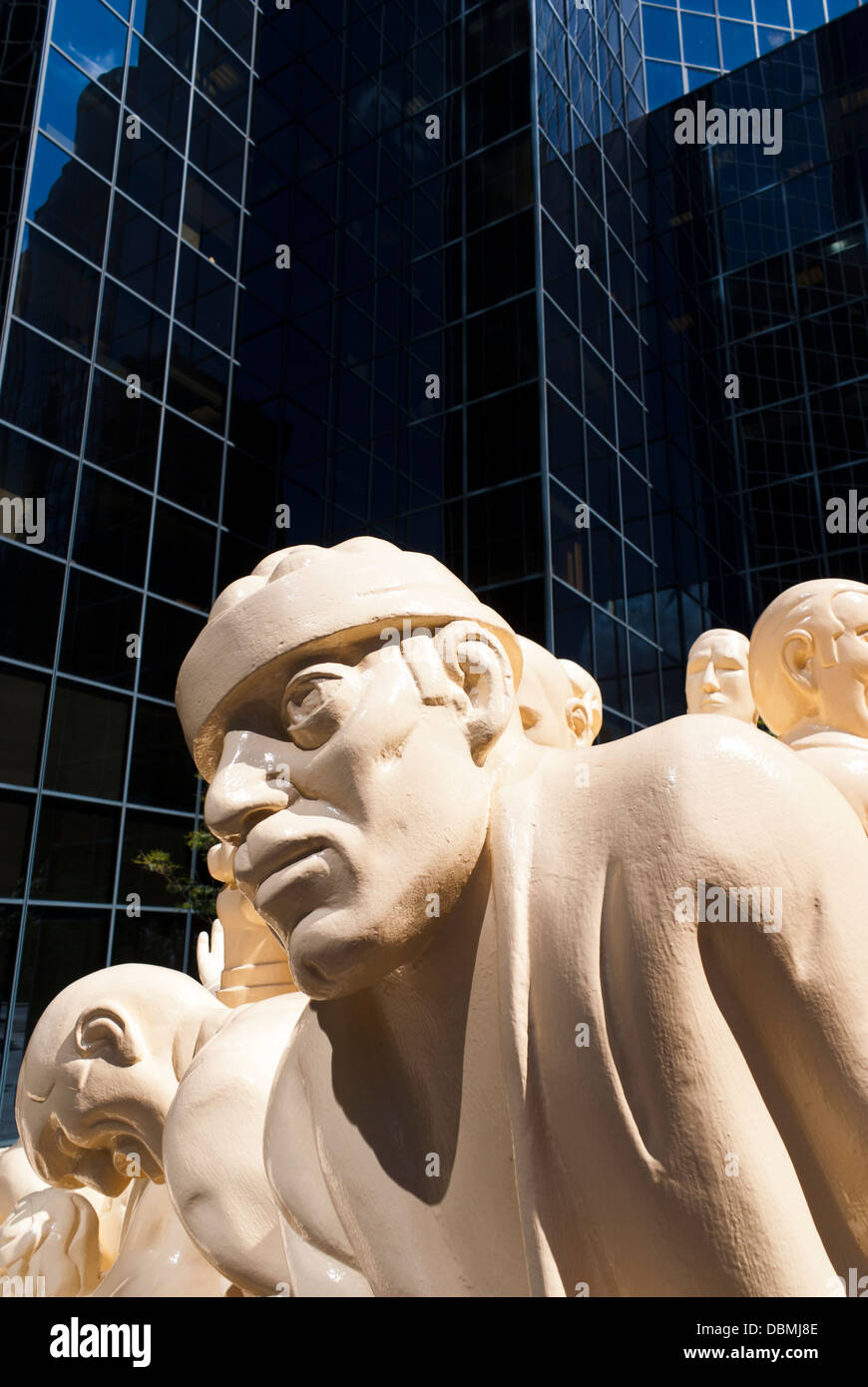 Detail of 'The Illuminated Crowd', sculpture by Raymond Mason. Montreal ...