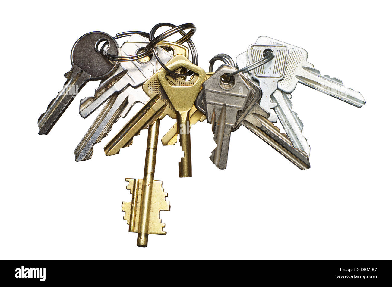 Different keys isolated on white background Stock Photo - Alamy