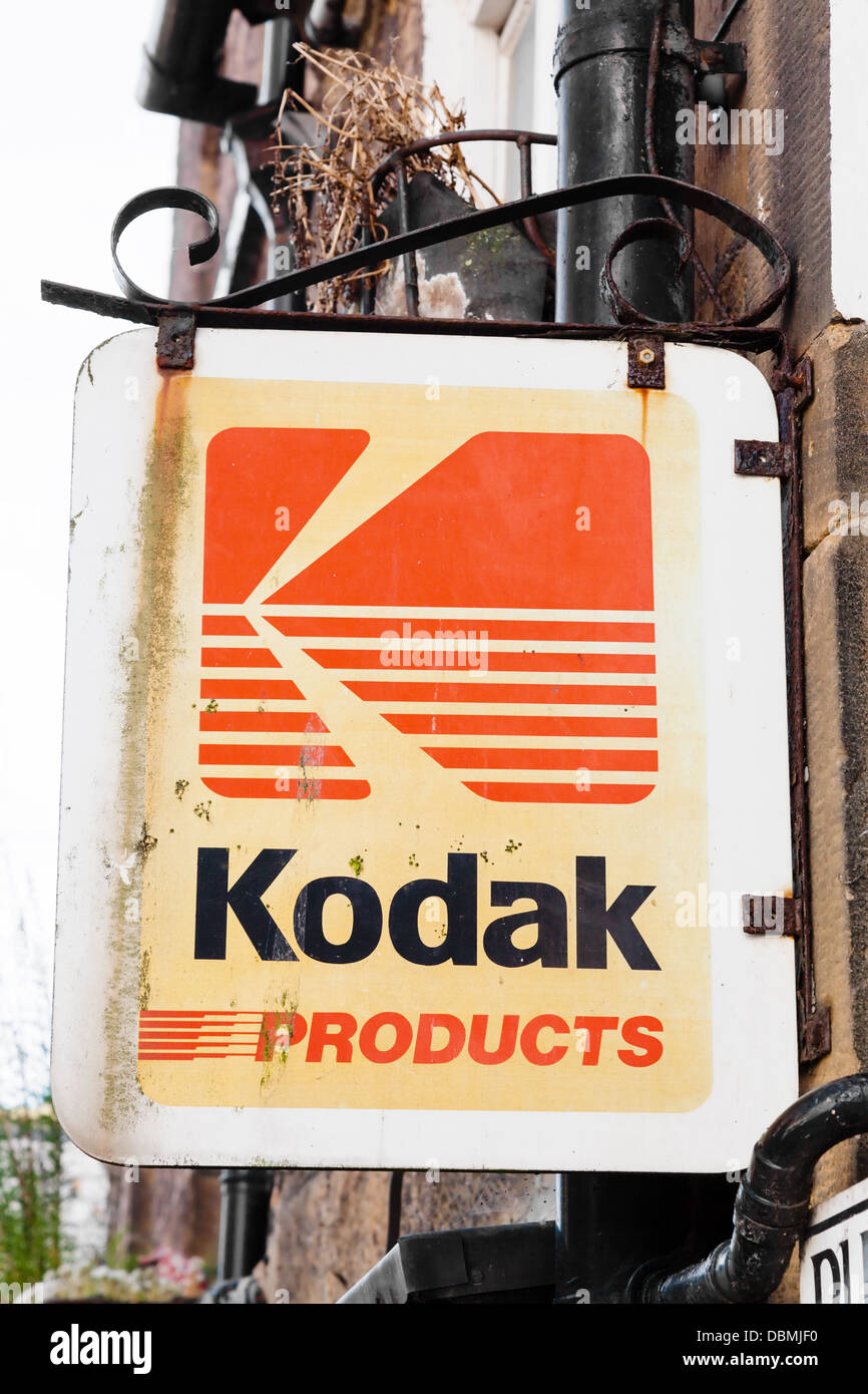 Vintage Kodak Products shop sign with signs of rust Stock Photo - Alamy