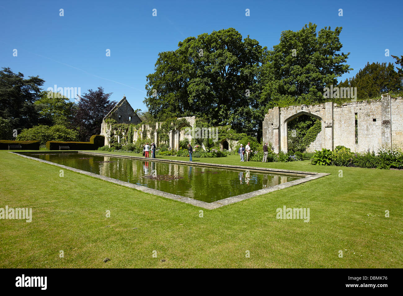 The fish pond and remains of the Tithe Barn, in the grounds of Sudeley ...