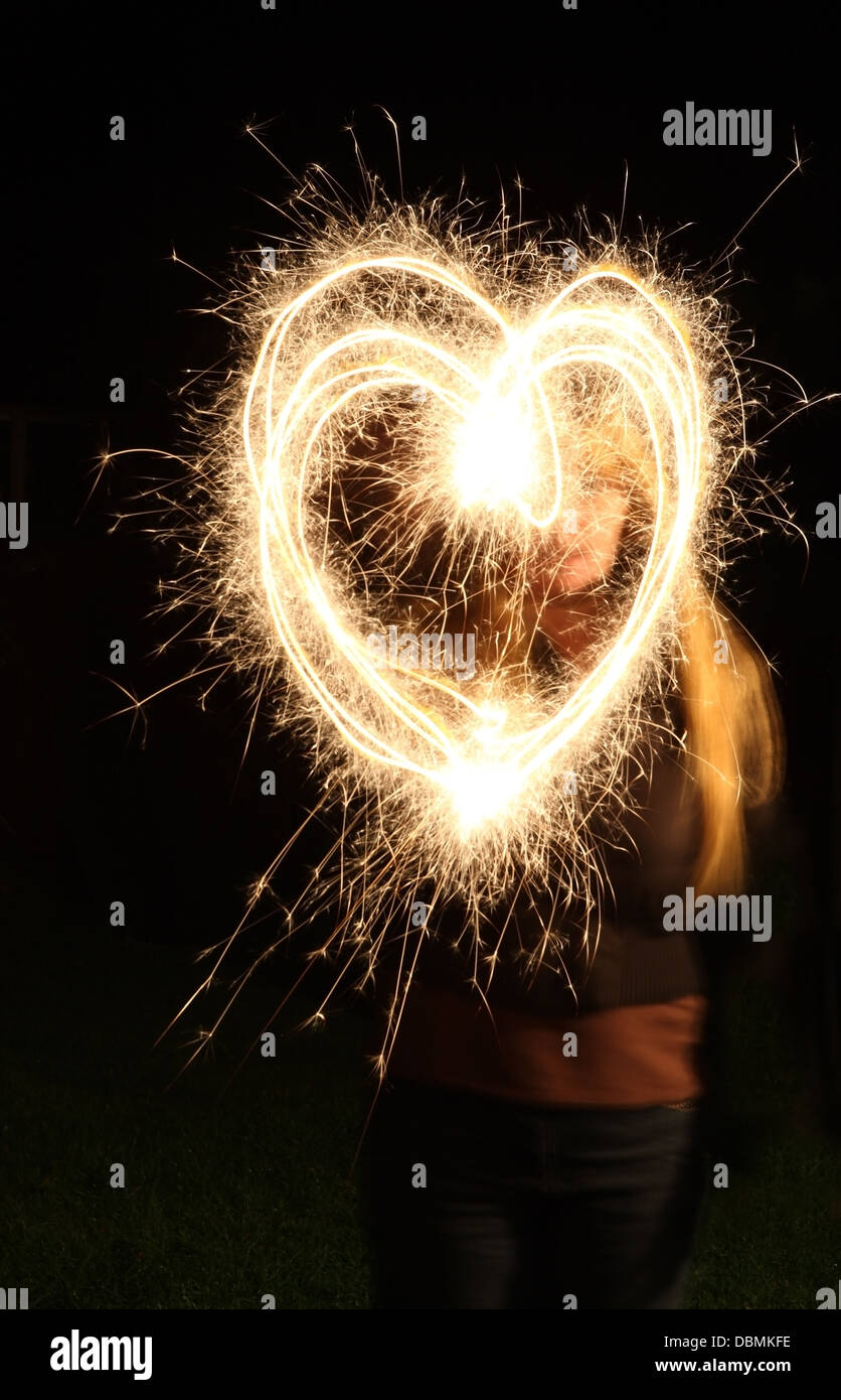 Sparkler heart hi-res stock photography and images - Alamy