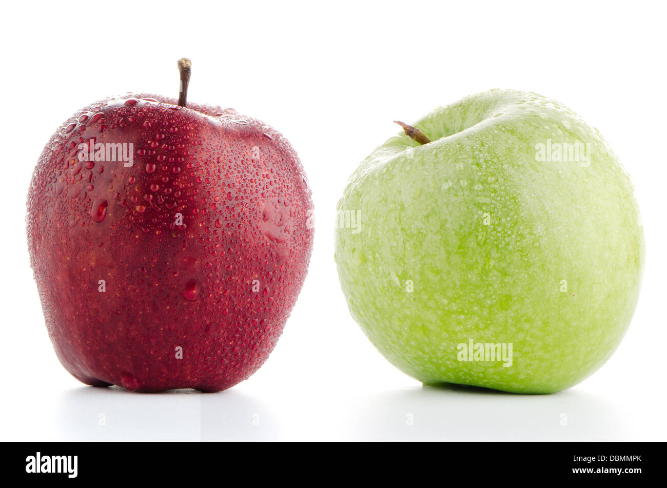 Two fresh apples on white background Stock Photo - Alamy