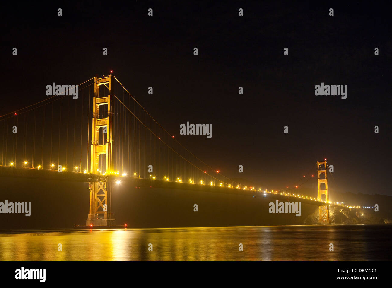 Golden Gate Bridge at night, San Francisco, California, USA Stock Photo ...