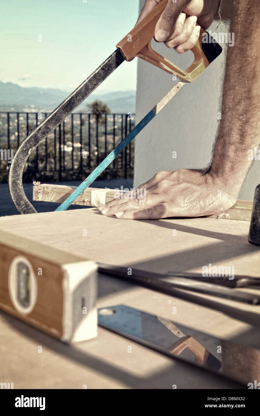 Close up carpenter working wood hi-res stock photography and images - Alamy