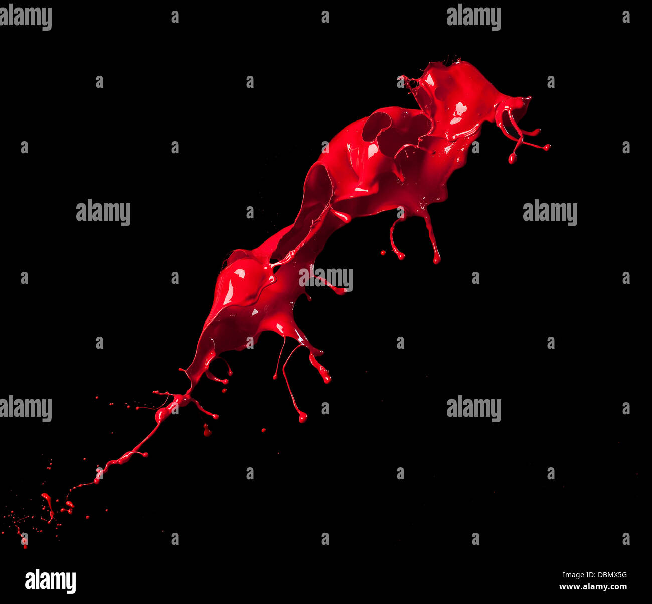 splashes of red paint isolated on black background Stock Photo - Alamy