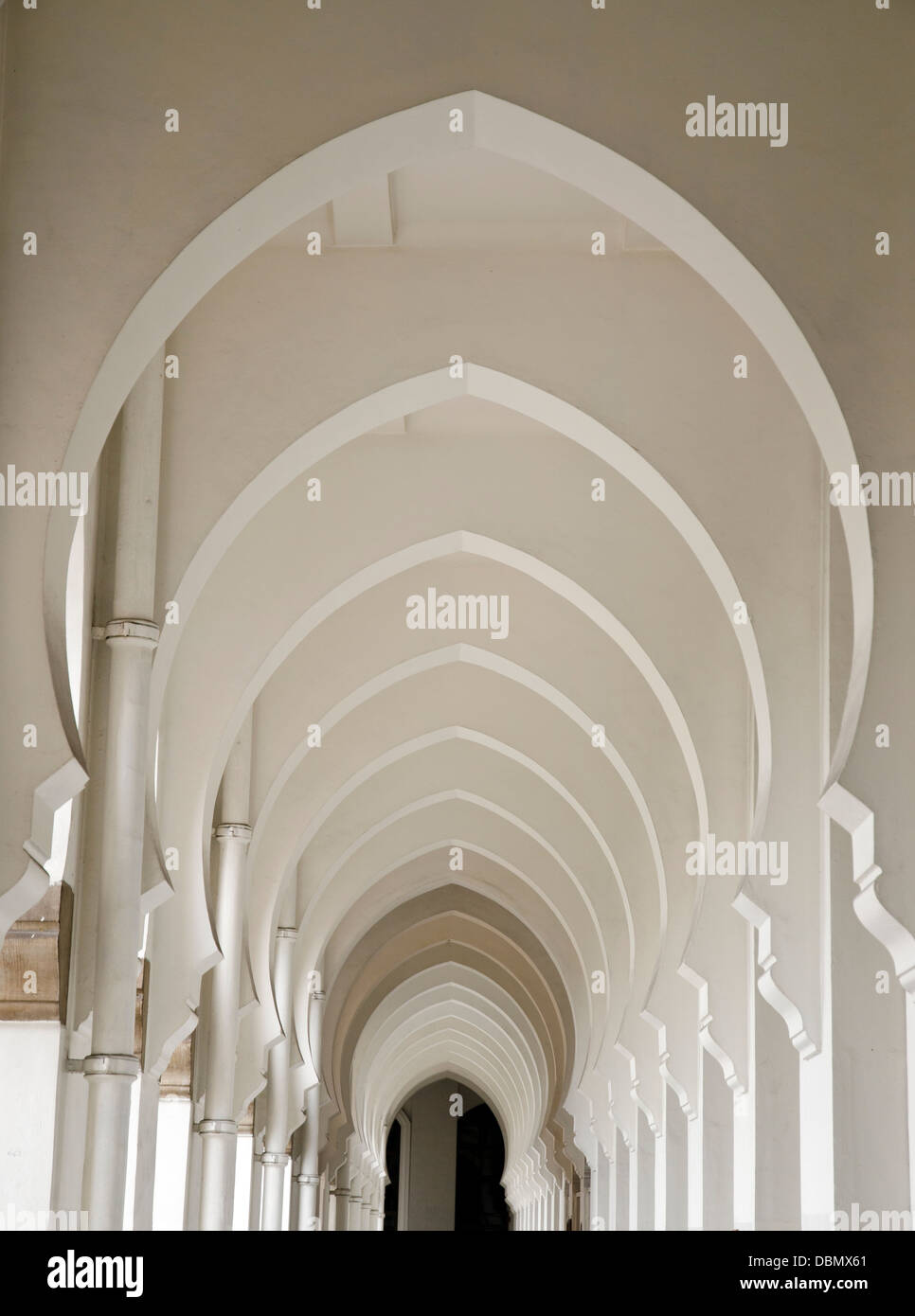 Moorish arches in a corridor in Kuala Lumpur train station Stock Photo ...