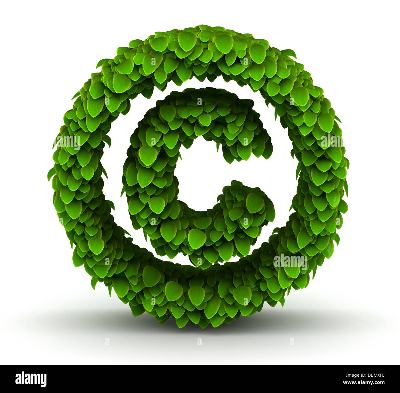Copyright sign green leaves font Stock Photo - Alamy