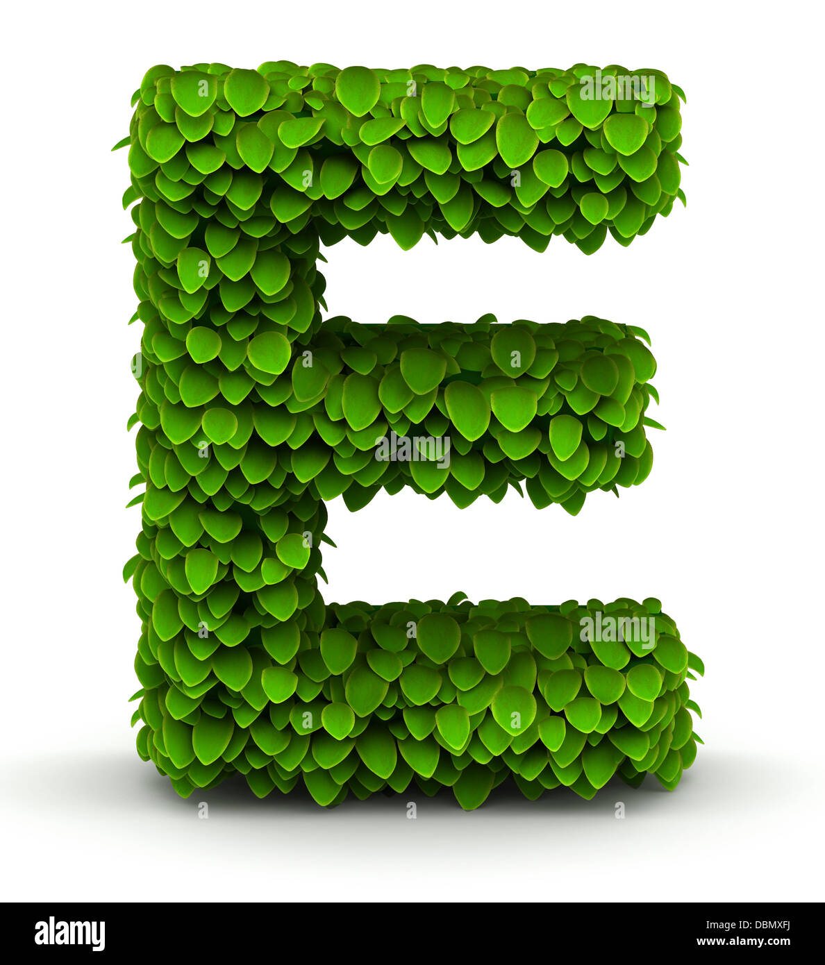 Leaves font letter E Stock Photo - Alamy