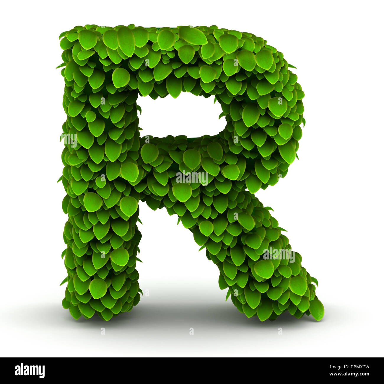 Leaves font letter R Stock Photo - Alamy