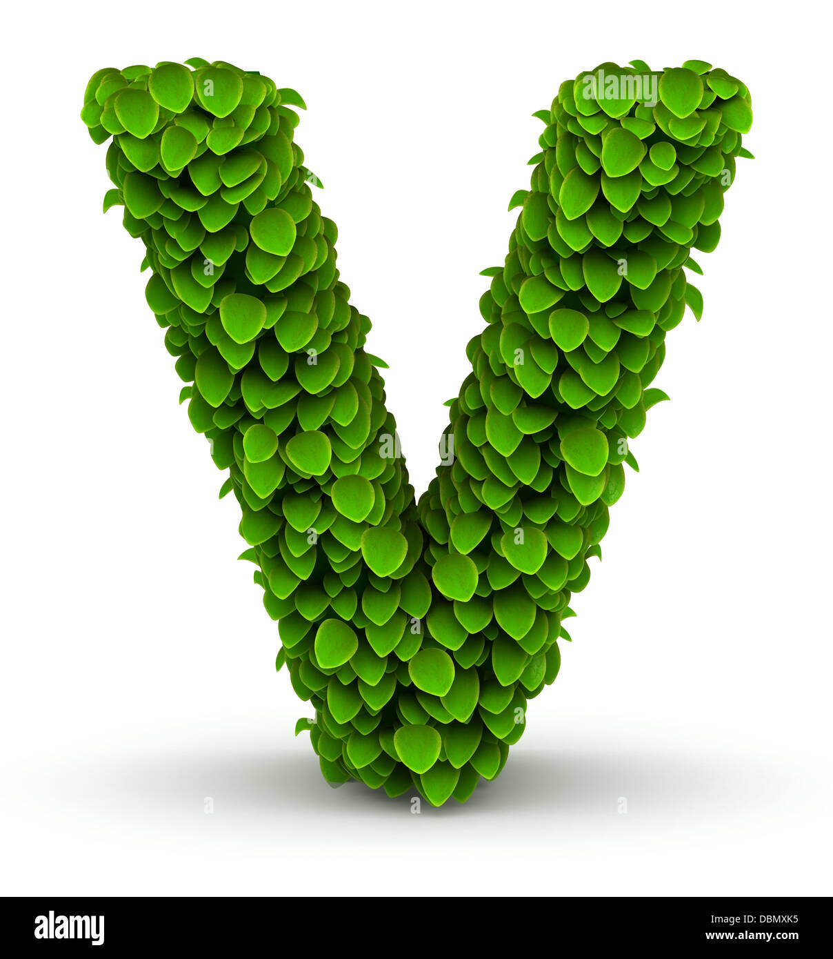 Leaves font letter V Stock Photo - Alamy