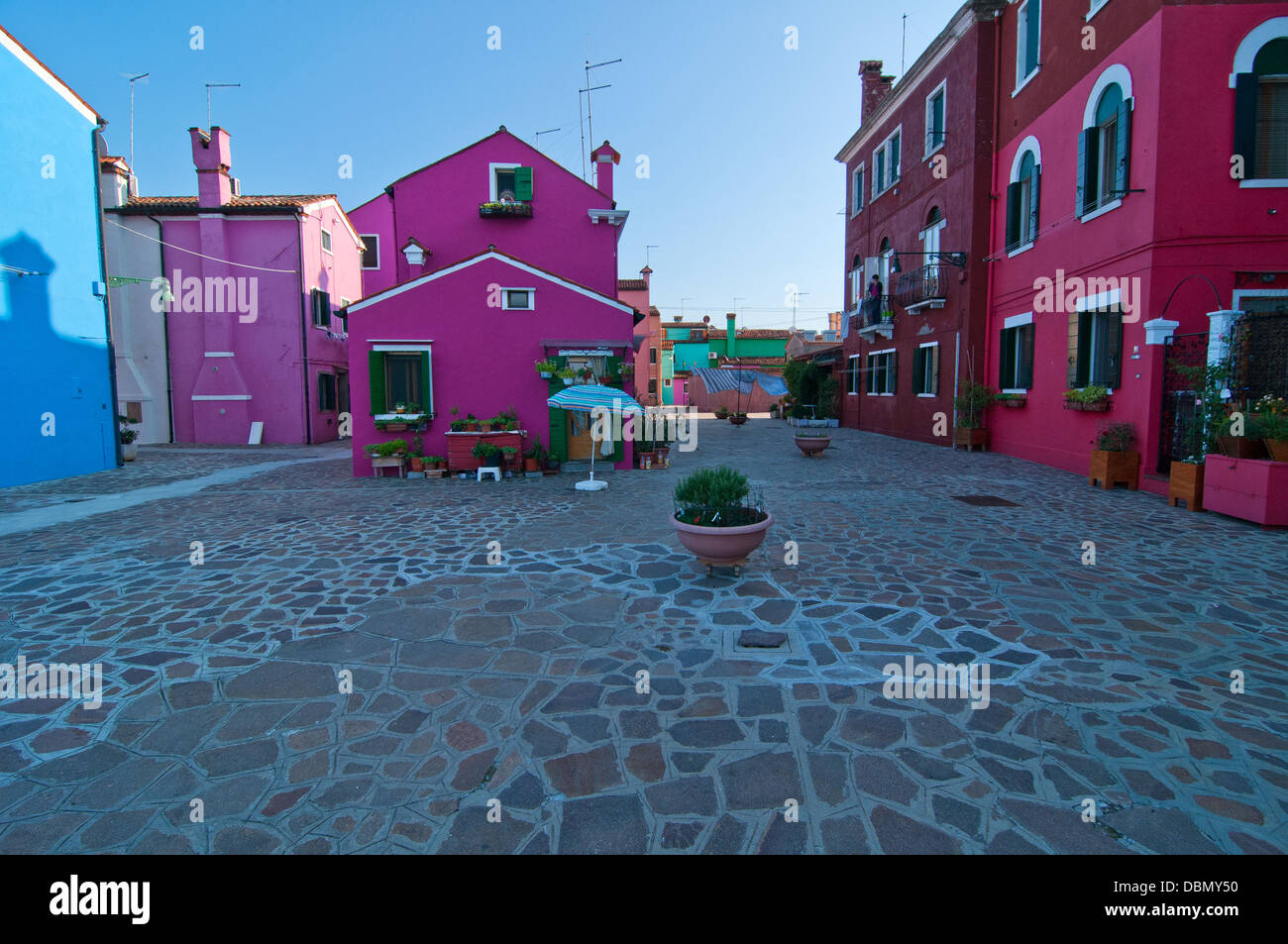 Italy Venice Burano island with traditional colorful houses Stock Photo ...