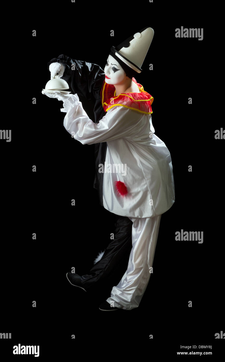 Curious clown uncovering the lid of a surprise Stock Photo - Alamy