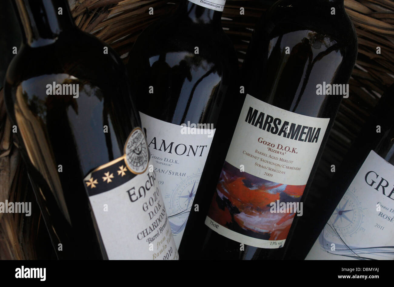 Collection of local red wine in the island of Malta Stock Photo - Alamy