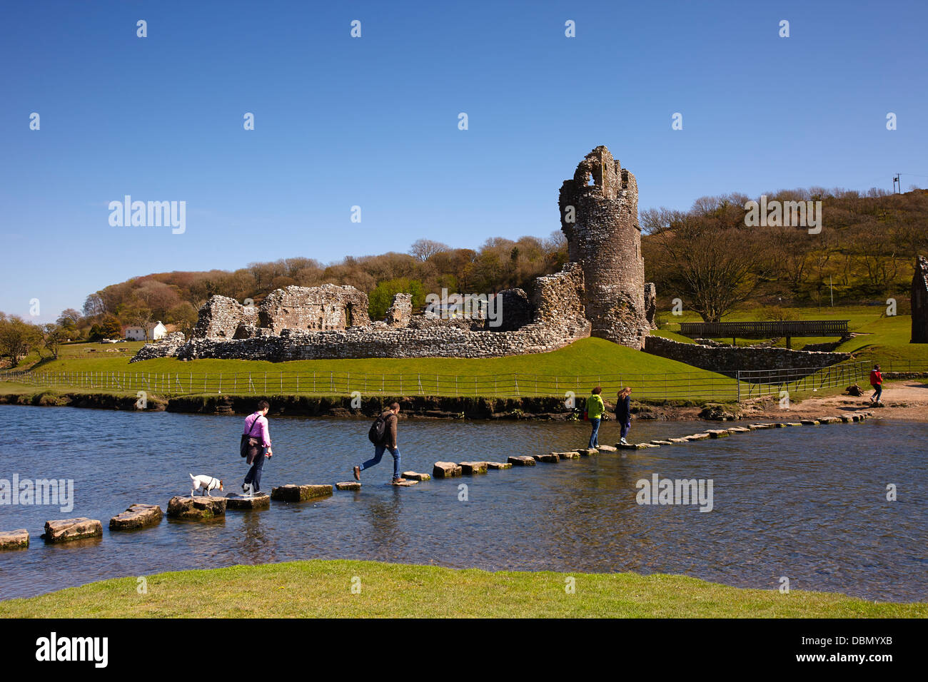 Stepping Stones across the Ogmore River to Ogmore Castle, Ogmore ...