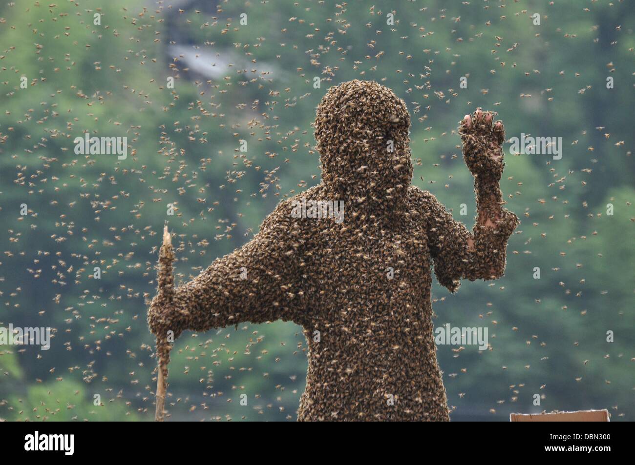 A day buzzing with competition.... Beekeepers Wang Dalin and Lu ...