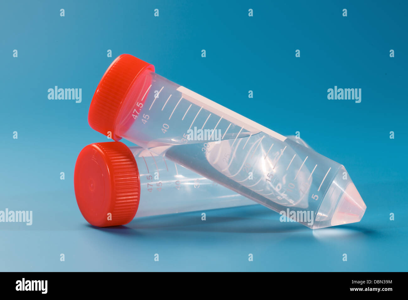 plastic test tubes with red caps for the collection of samples Stock ...