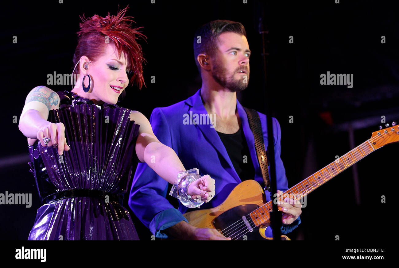 Ana Matronic, of the Scissor Sisters peforming at Sandown Park. Esher ...