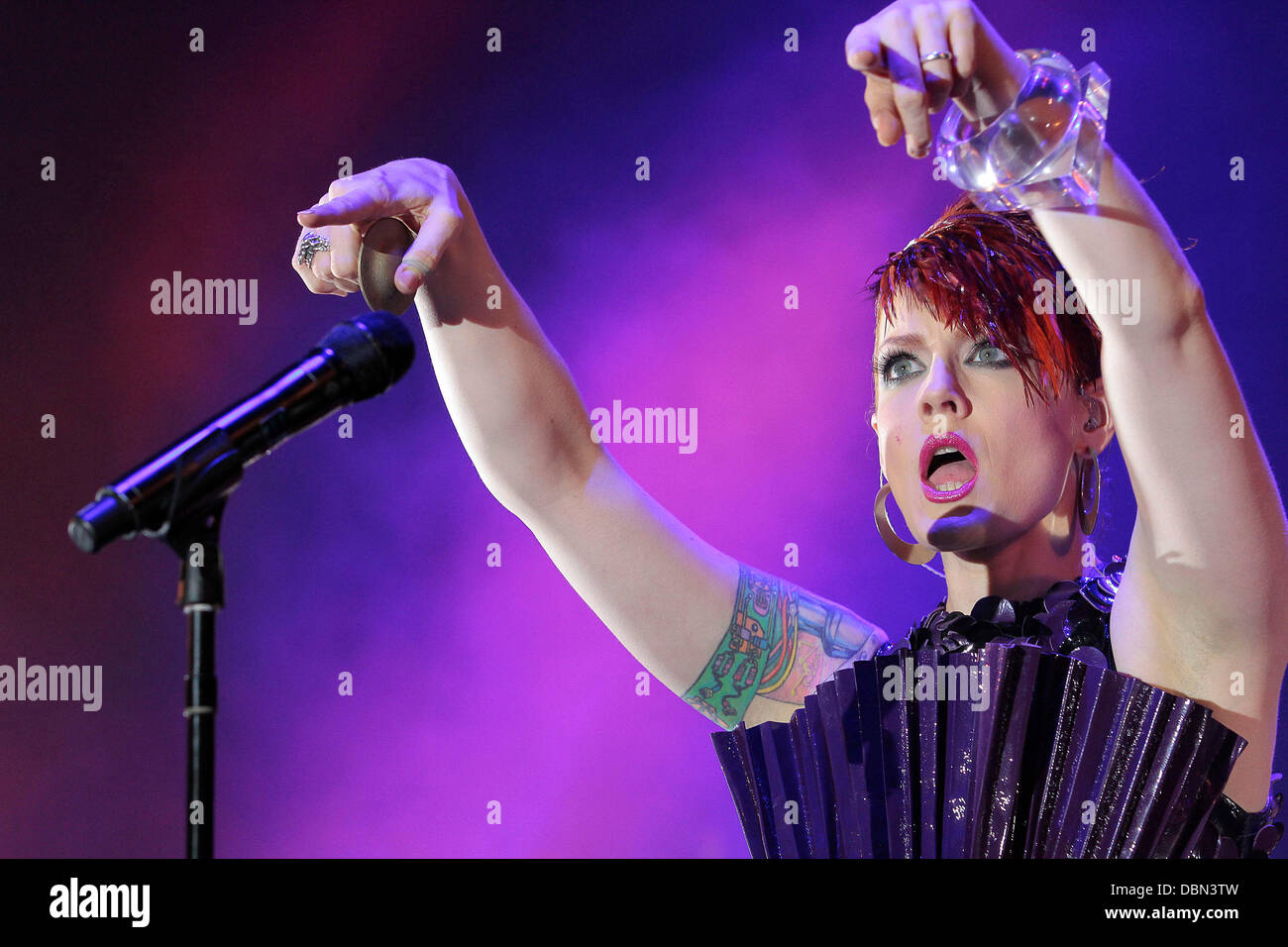 Ana Matronic, of the Scissor Sisters peforming at Sandown Park. Esher ...