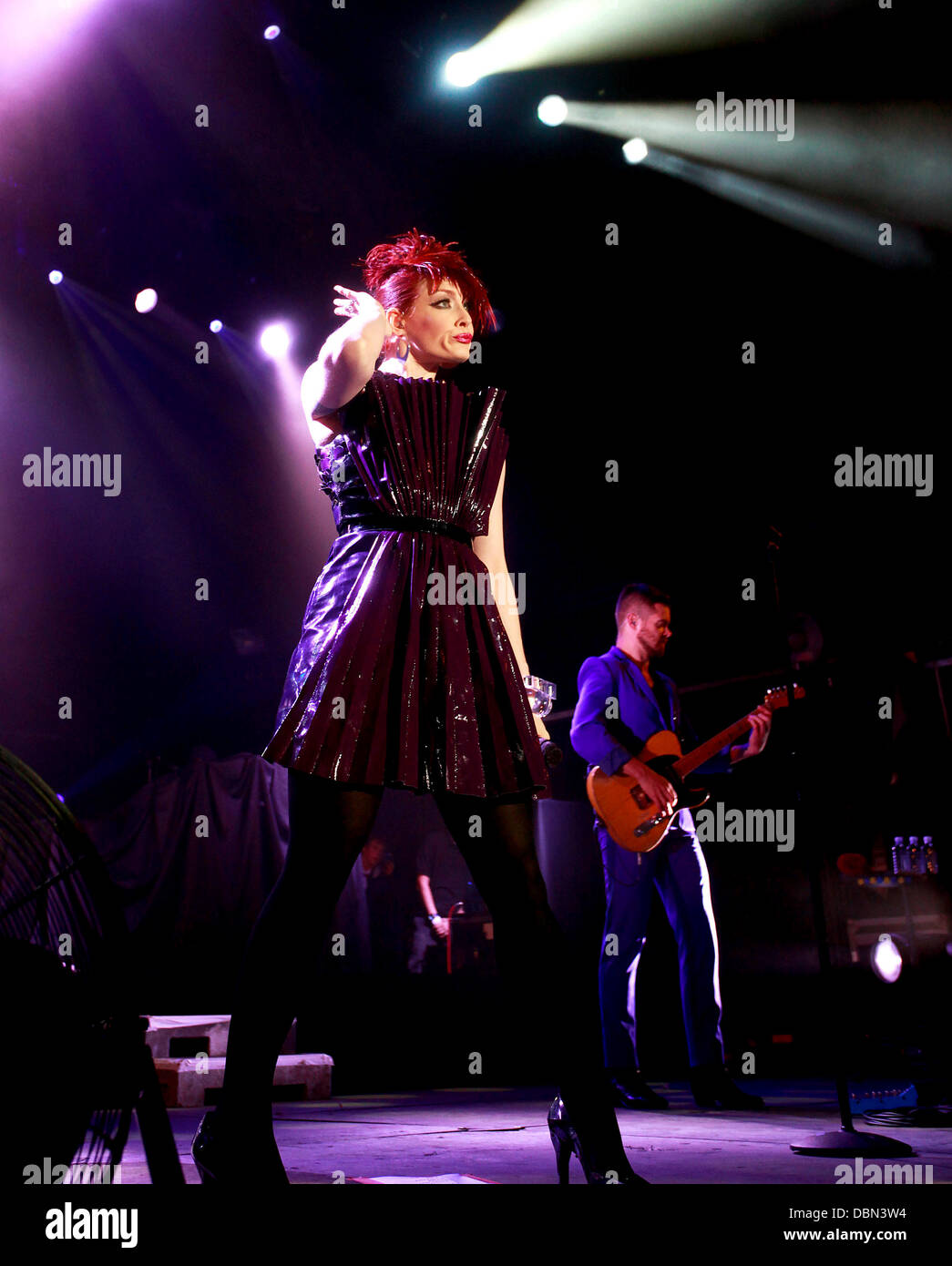 Ana Matronic, of the Scissor Sisters peforming at Sandown Park. Esher ...