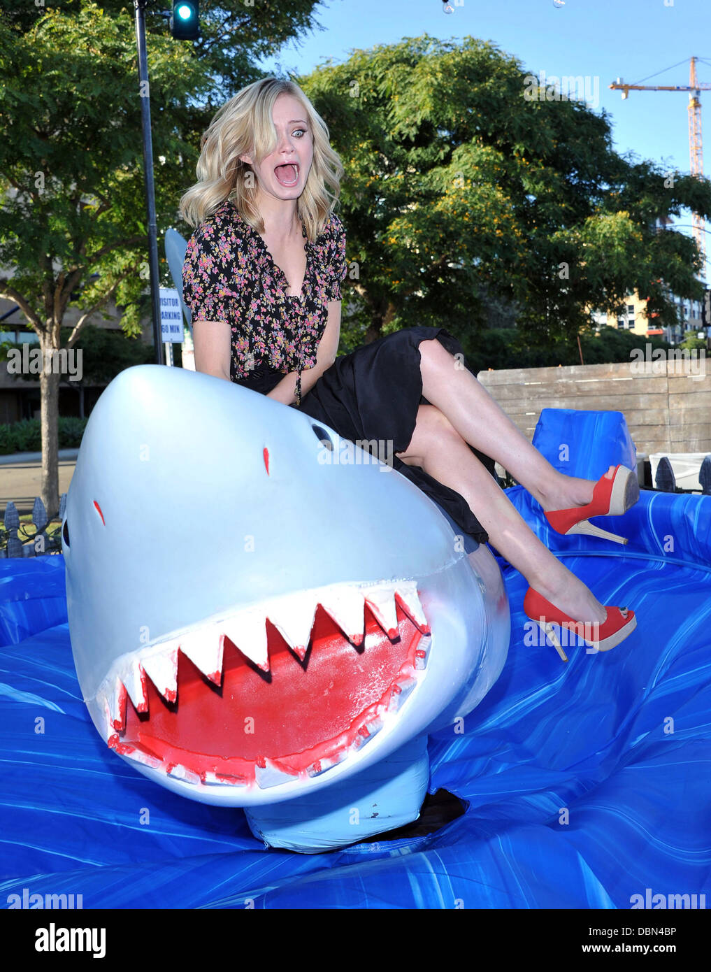 Sara Paxton 'Shark Night 3D' photo op held at Petco park. Los Angeles ...