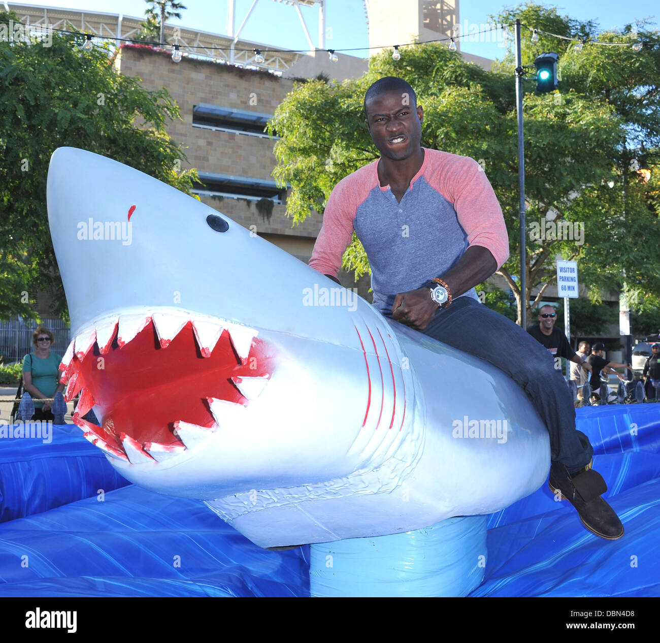 Sinqua Walls 'Shark Night 3D' photo op held at Petco park. Los Angeles ...