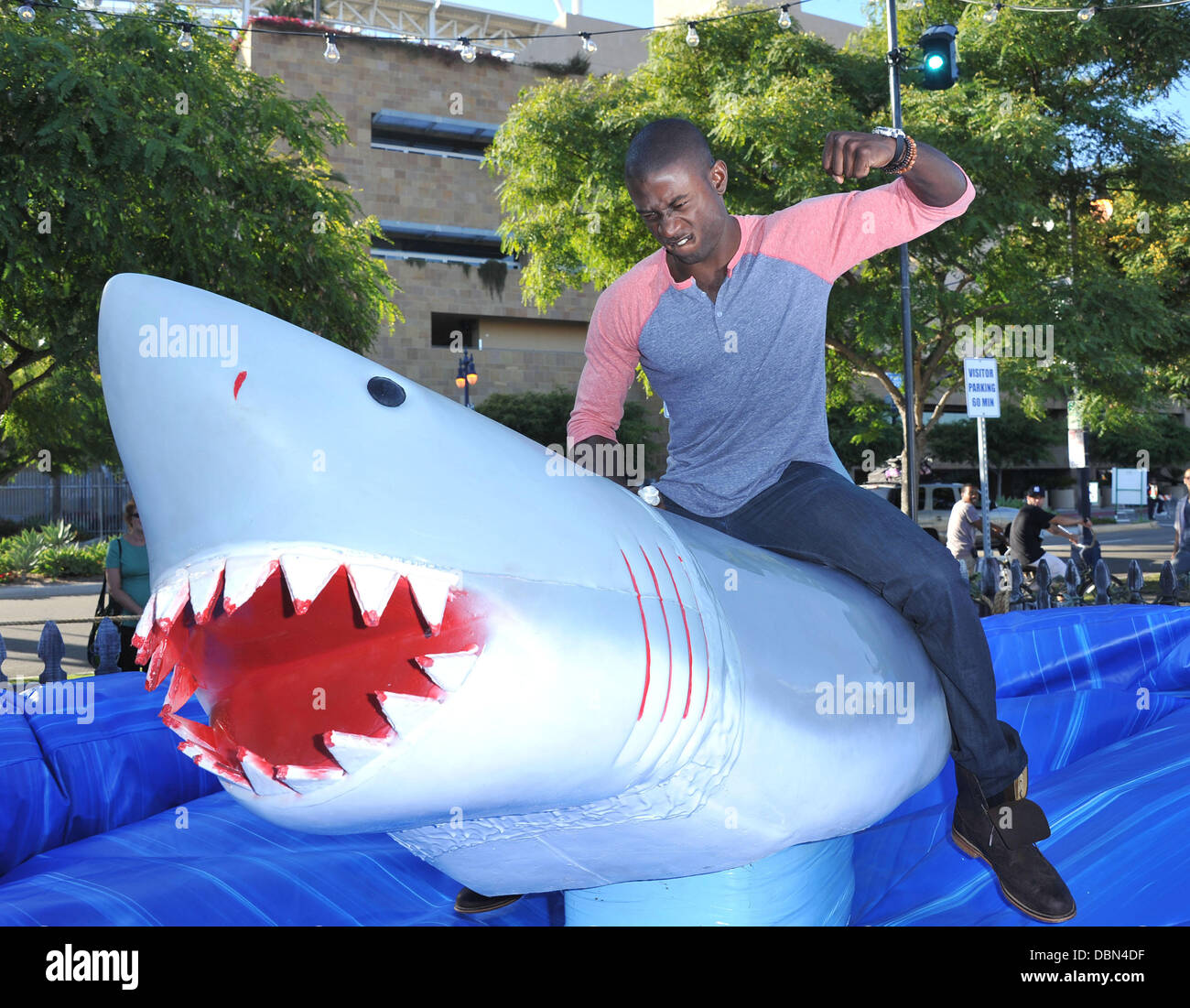 Sinqua Walls 'Shark Night 3D' photo op held at Petco park. Los Angeles ...