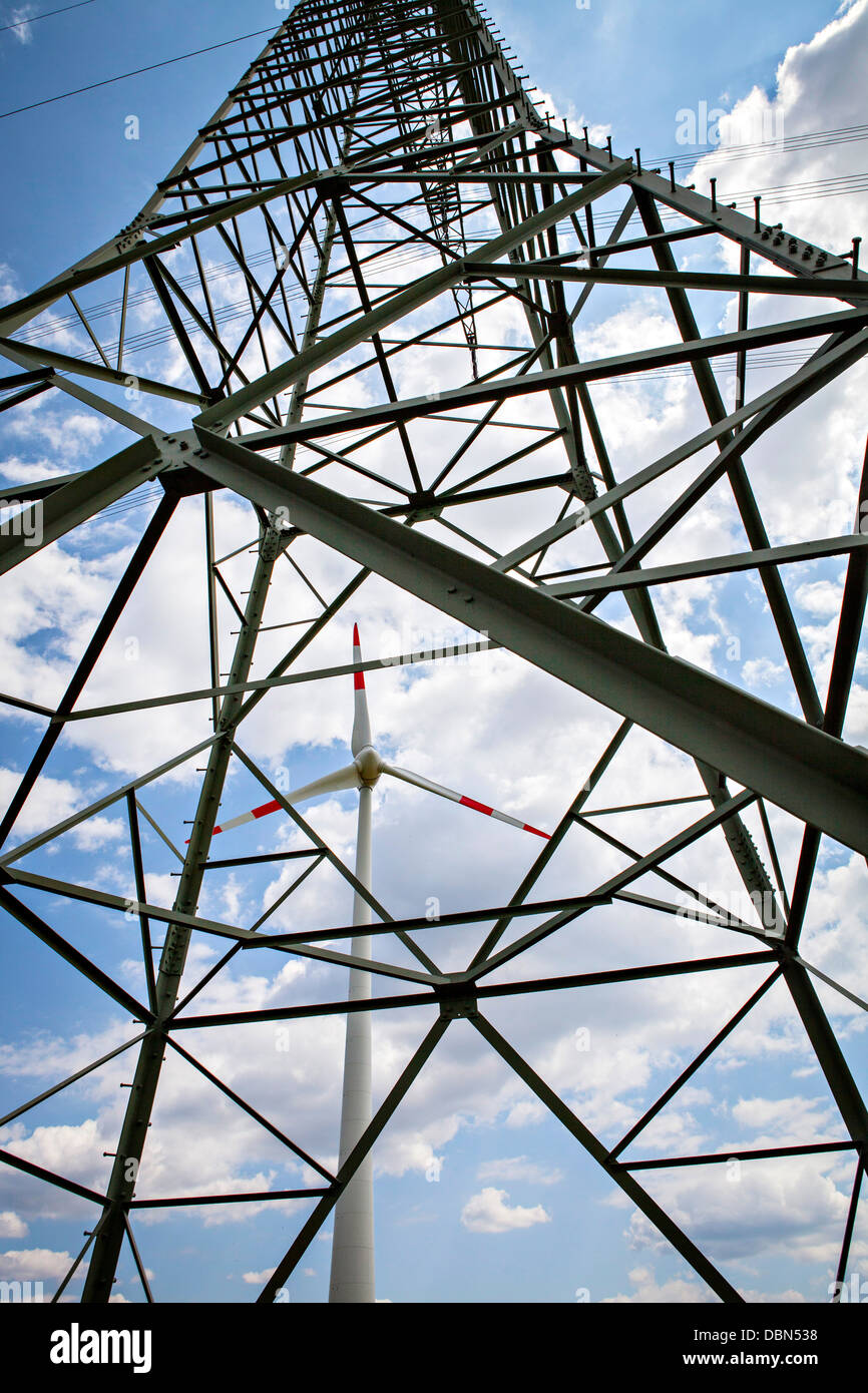 Pylon and wind turbine hi-res stock photography and images - Alamy