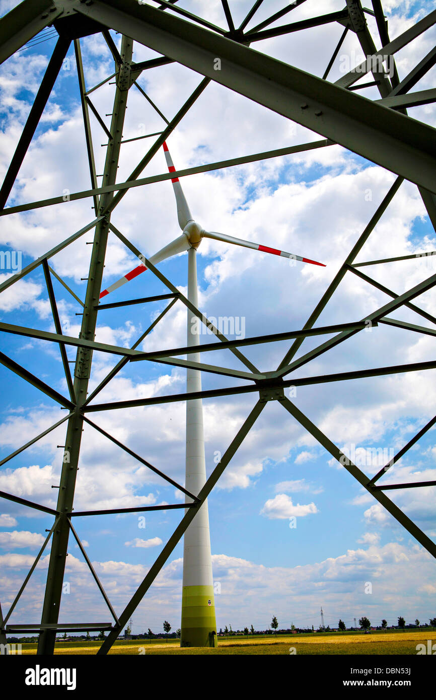 Pylon and wind turbine hi-res stock photography and images - Alamy