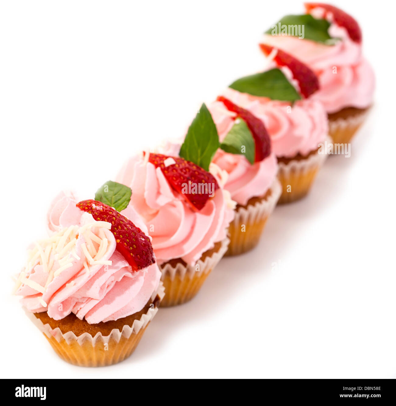 cream cake on a white background Stock Photo - Alamy